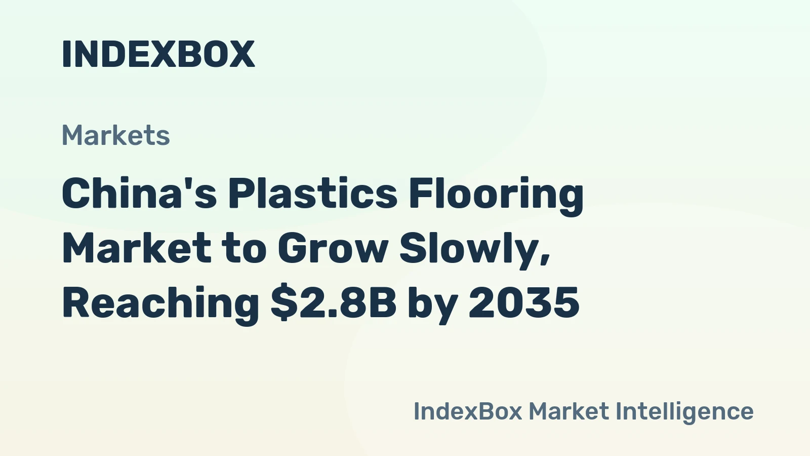 China's Plastics Flooring Market to Grow Slowly, Reaching $2.8B by 2035