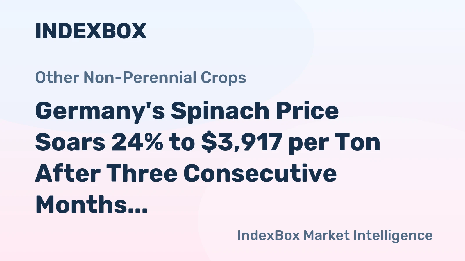 Germany's Spinach Price Soars 24% to $3,917 per Ton After Three Consecutive Months of Increase