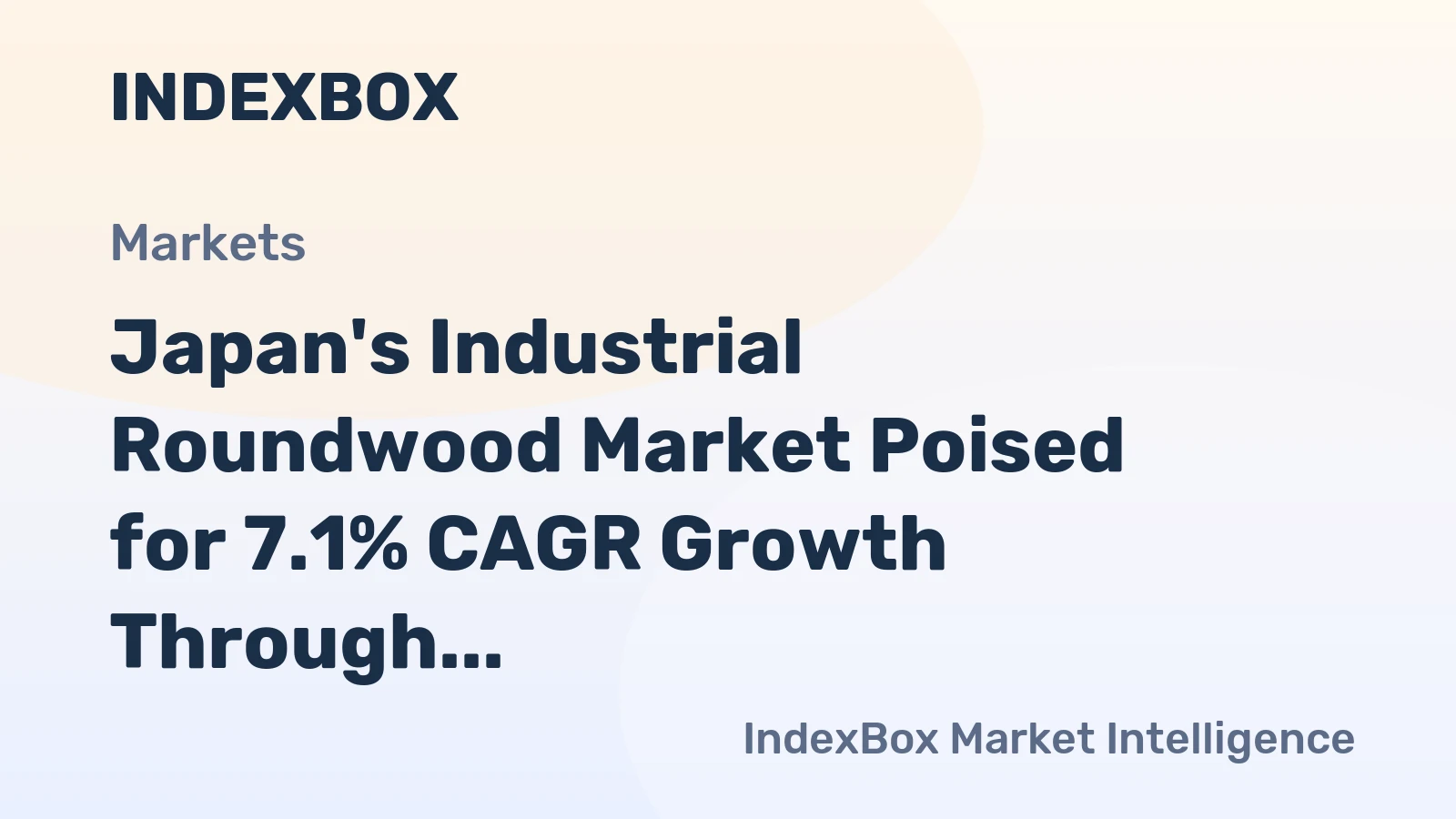 Japan's Industrial Roundwood Market Poised for 7.1% CAGR Growth Through 2035