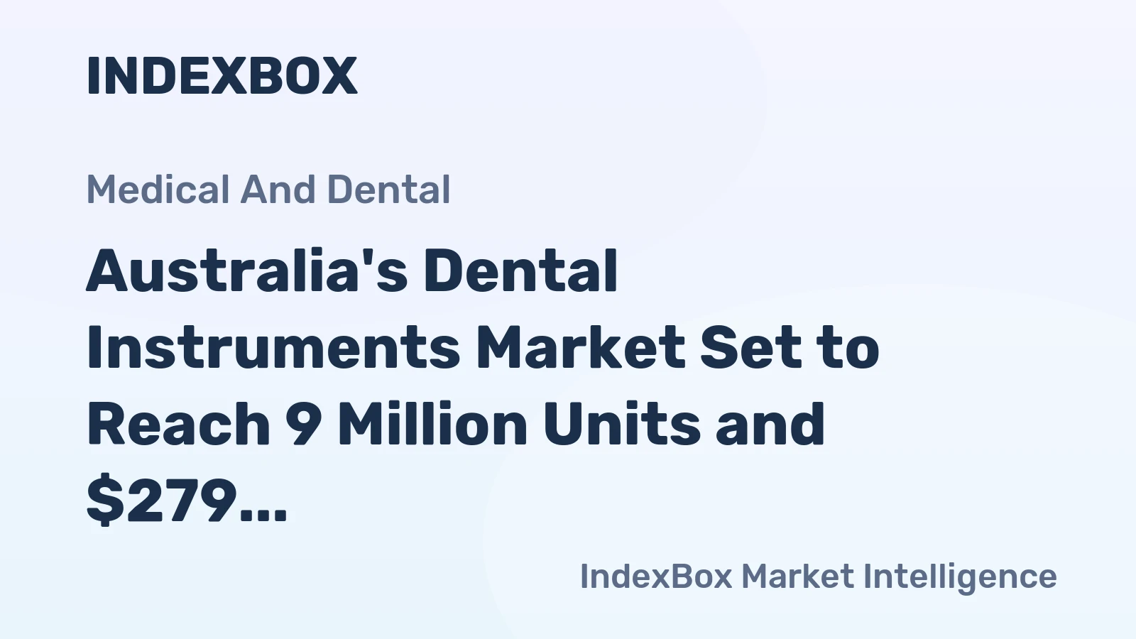 Australia's Dental Instruments Market Set to Reach 9 Million Units and $279 Million in Value