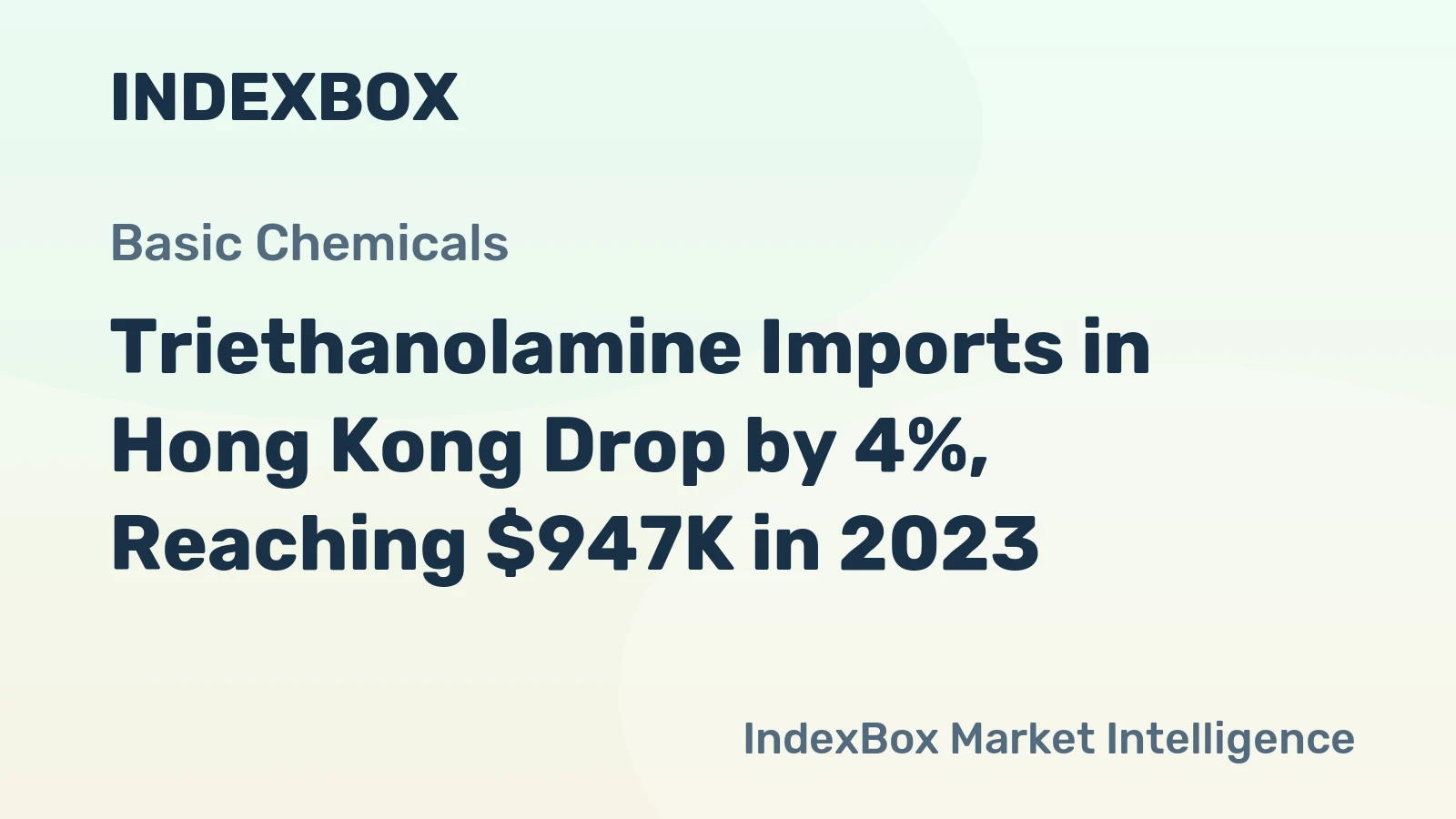 Triethanolamine Imports in Hong Kong Drop by 4%, Reaching $947K in 2023