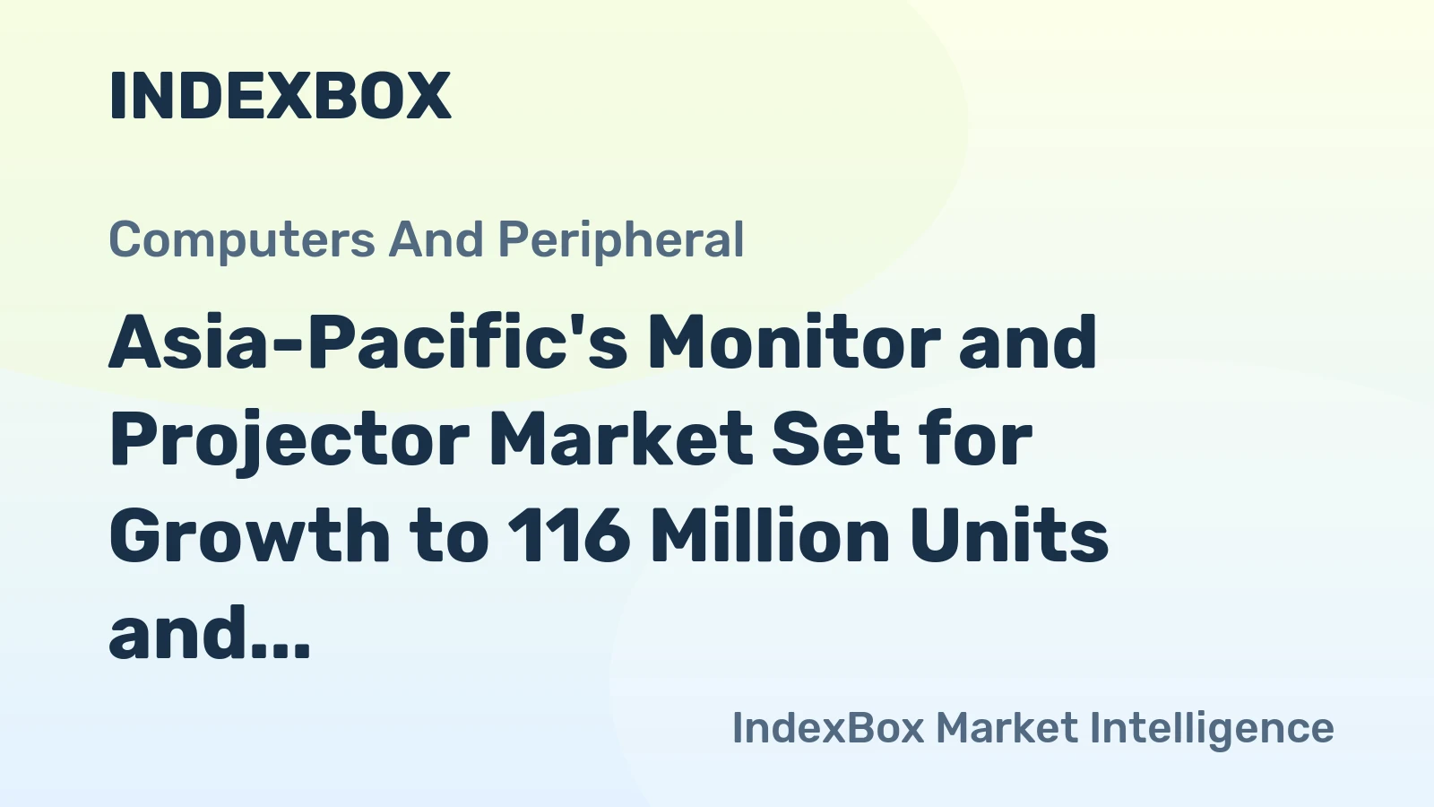 Asia-Pacific's Monitor and Projector Market Set for Growth to 116 Million Units and $15.9 Billion