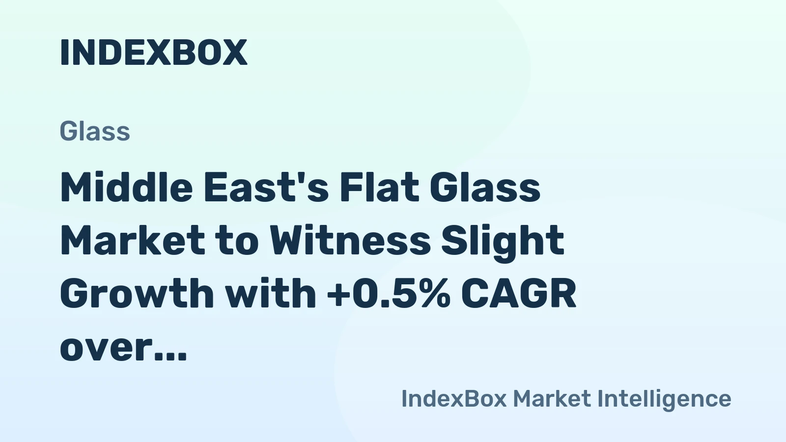 Middle East's Flat Glass Market to Witness Slight Growth with +0.5% CAGR over the Next Decade