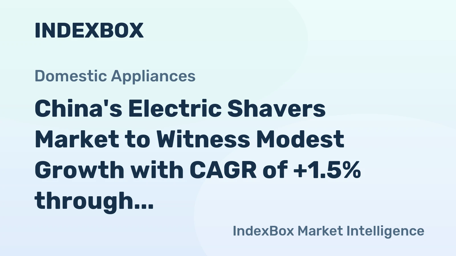 China's Electric Shavers Market to Witness Modest Growth with CAGR of +1.5% through 2035
