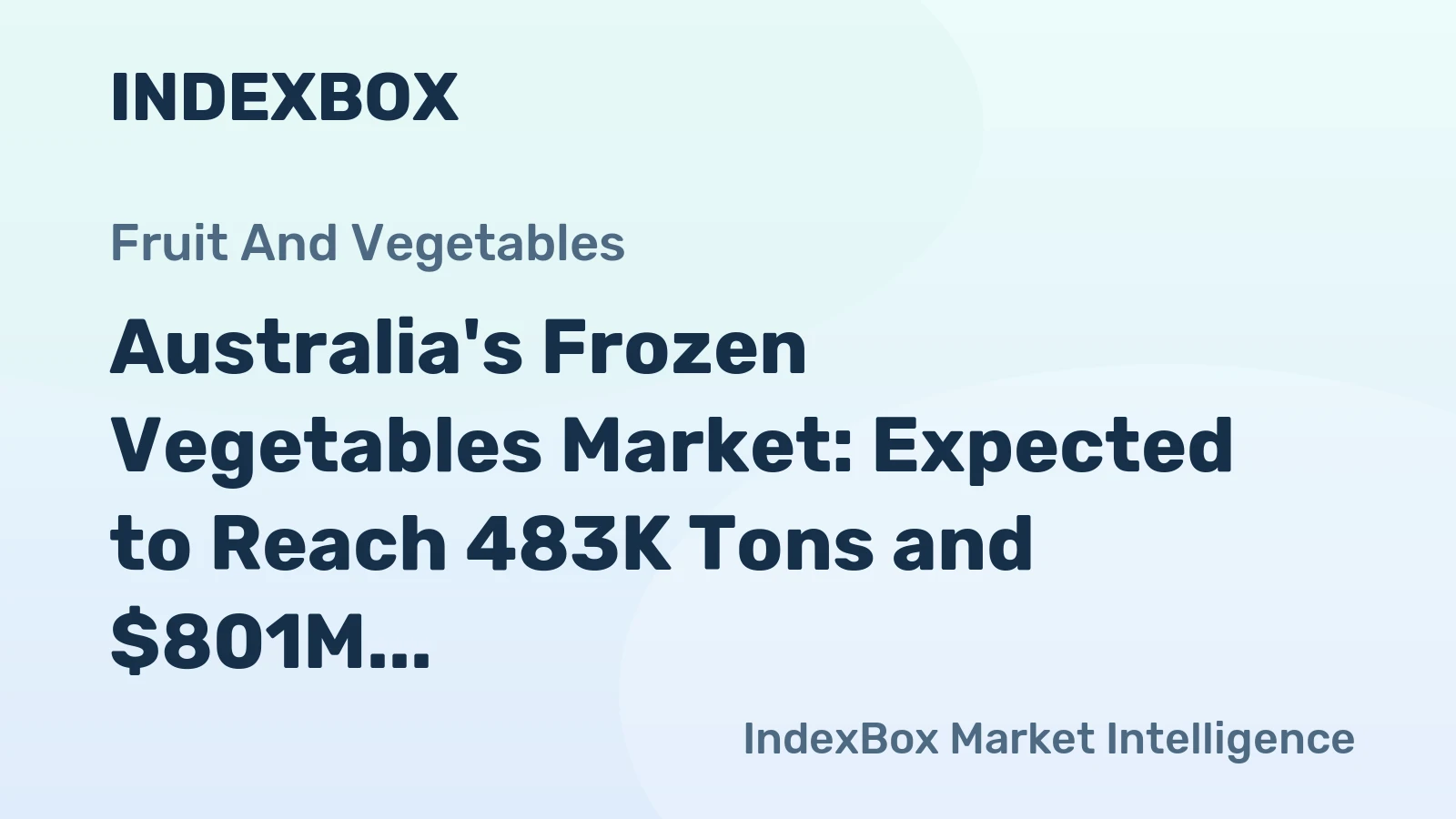 Australia's Frozen Vegetables Market: Expected to Reach 483K Tons and $801M by 2035