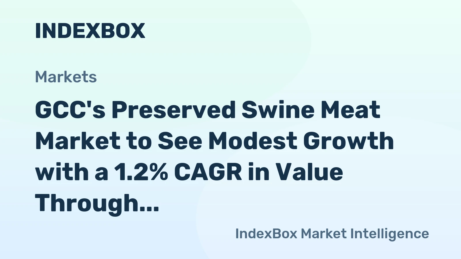 GCC's Preserved Swine Meat Market to See Modest Growth with a 1.2% CAGR in Value Through 2035