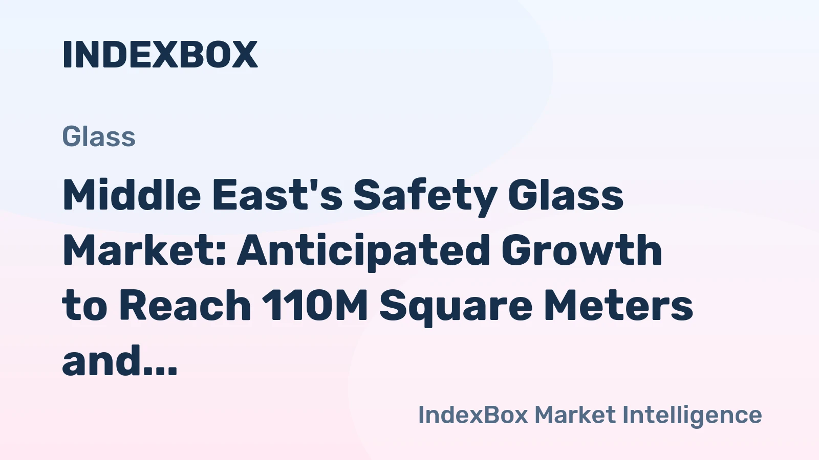 Middle East's Safety Glass Market: Anticipated Growth to Reach 110M Square Meters and $3.1B by 2035