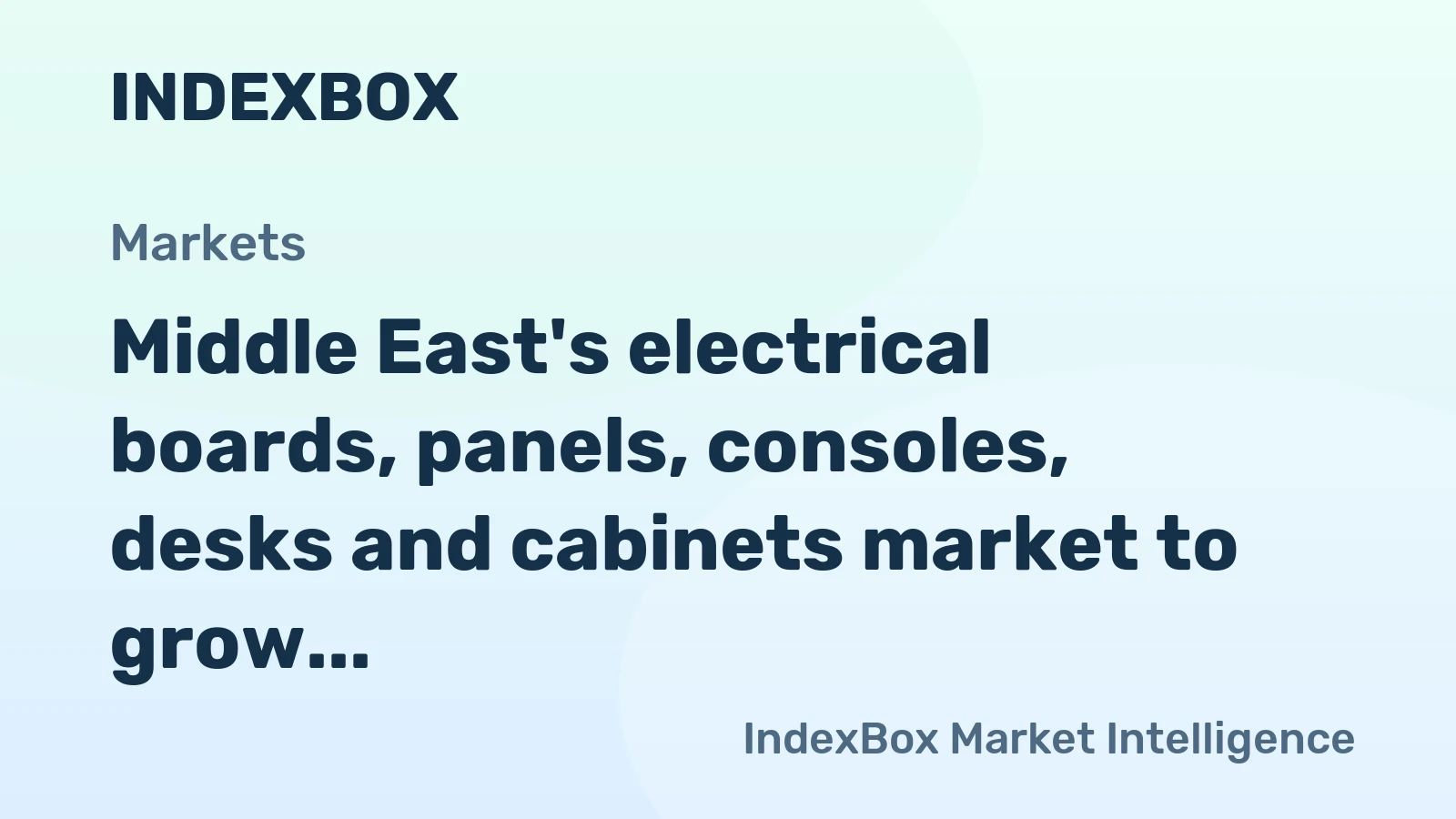 Middle East's electrical boards, panels, consoles, desks and cabinets market to grow at a steady CAGR of +1.1%, reaching 386M units by 2035.