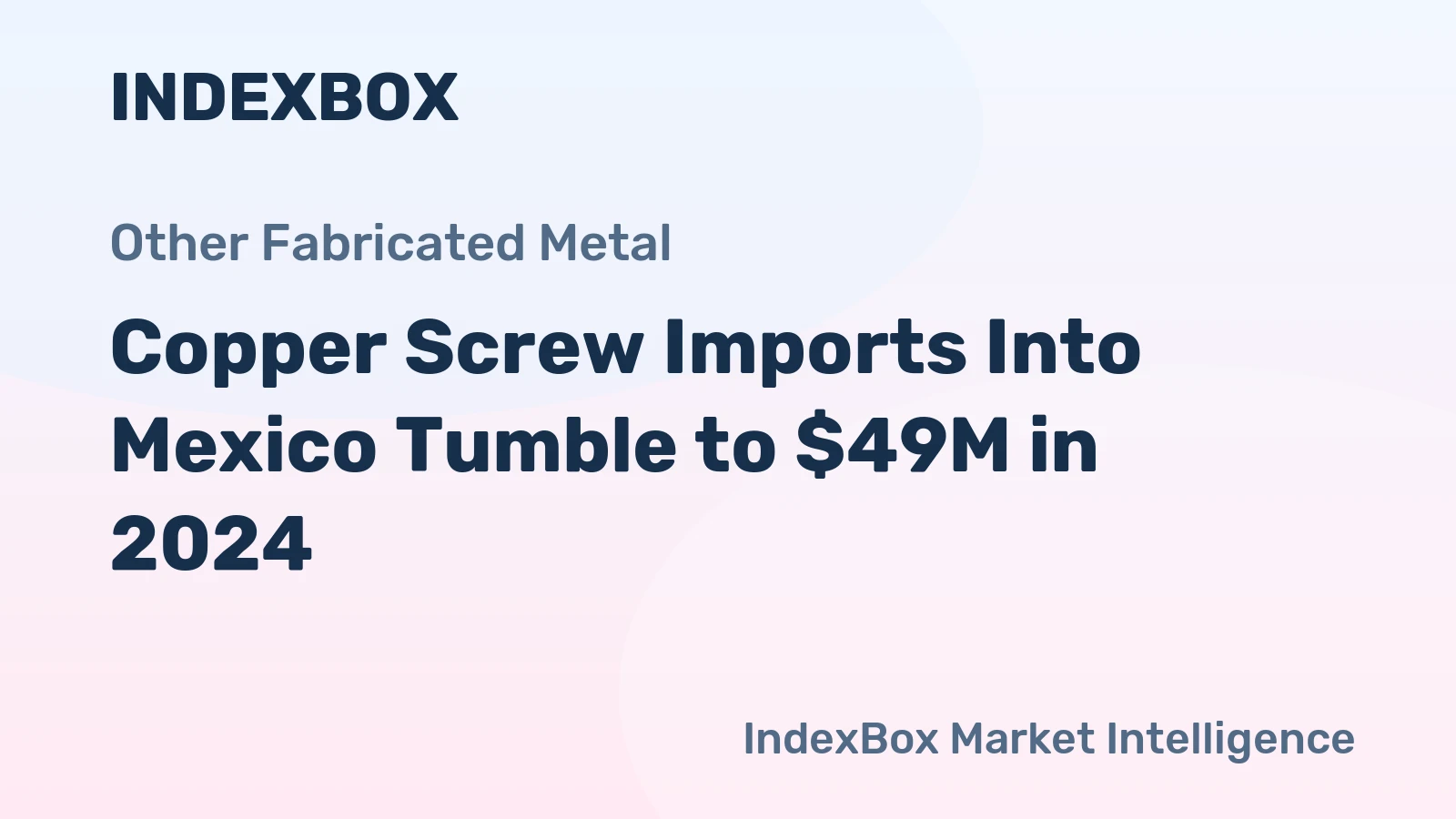 Copper Screw Imports Into Mexico Tumble to $49M in 2024