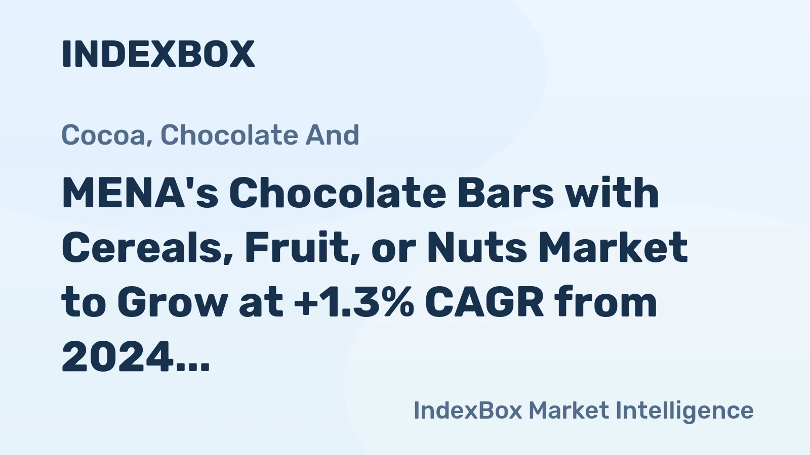 MENA's Chocolate Bars with Cereals, Fruit, or Nuts Market to Grow at +1.3% CAGR from 2024 to 2035
