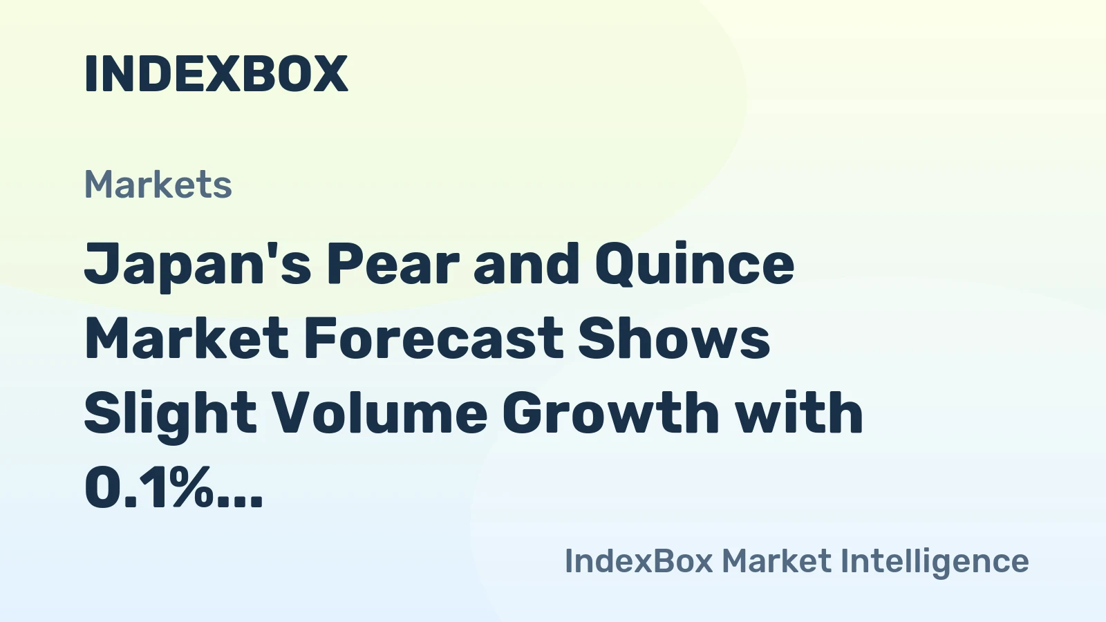 Japan's Pear and Quince Market Forecast Shows Slight Volume Growth with 0.1% CAGR Through 2035