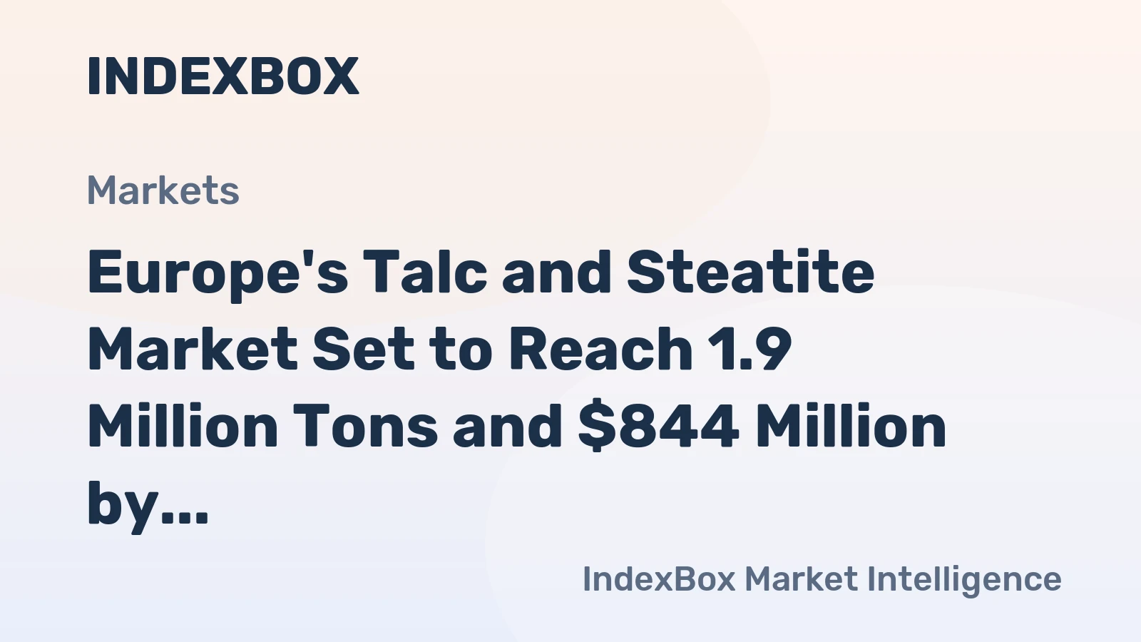 Europe's Talc and Steatite Market Set to Reach 1.9 Million Tons and $844 Million by 2035