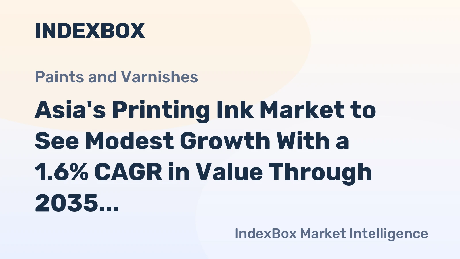 Asia's Printing Ink Market to See Modest Growth With a 1.6% CAGR in Value Through 2035