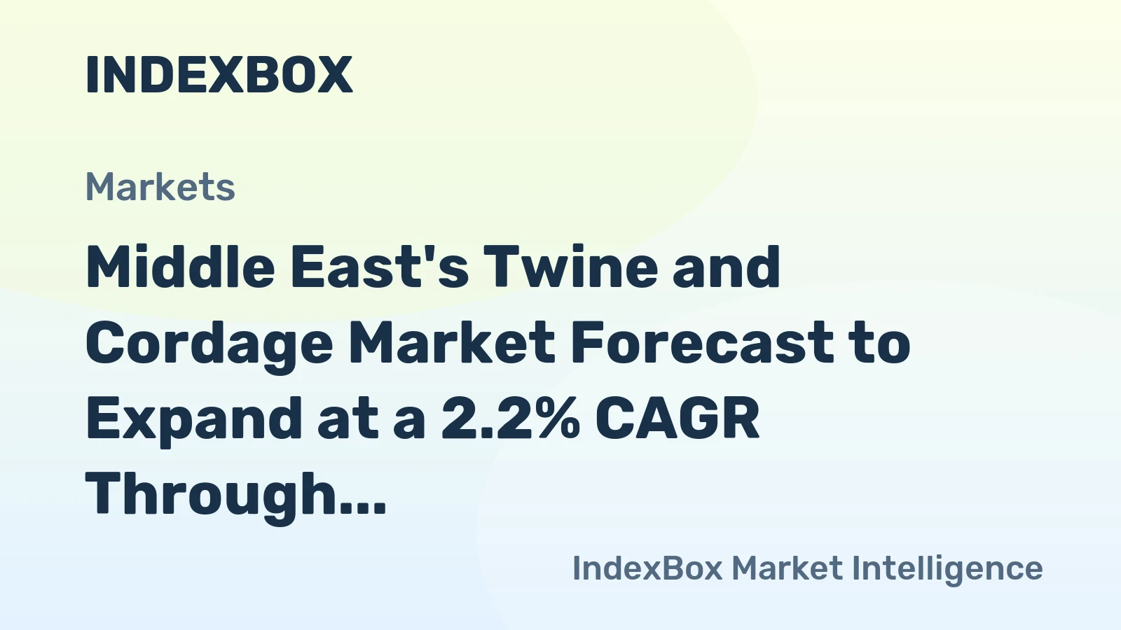 Middle East's Twine and Cordage Market Forecast to Expand at a 2.2% CAGR Through 2035