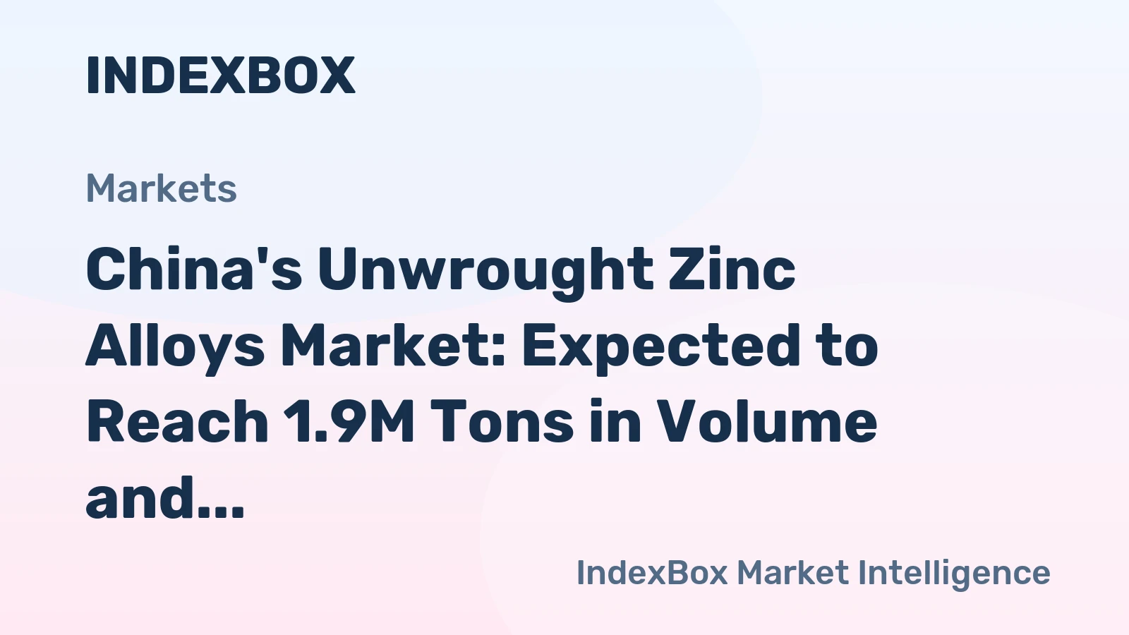 China's Unwrought Zinc Alloys Market: Expected to Reach 1.9M Tons in Volume and $6.8B in Value by 2035