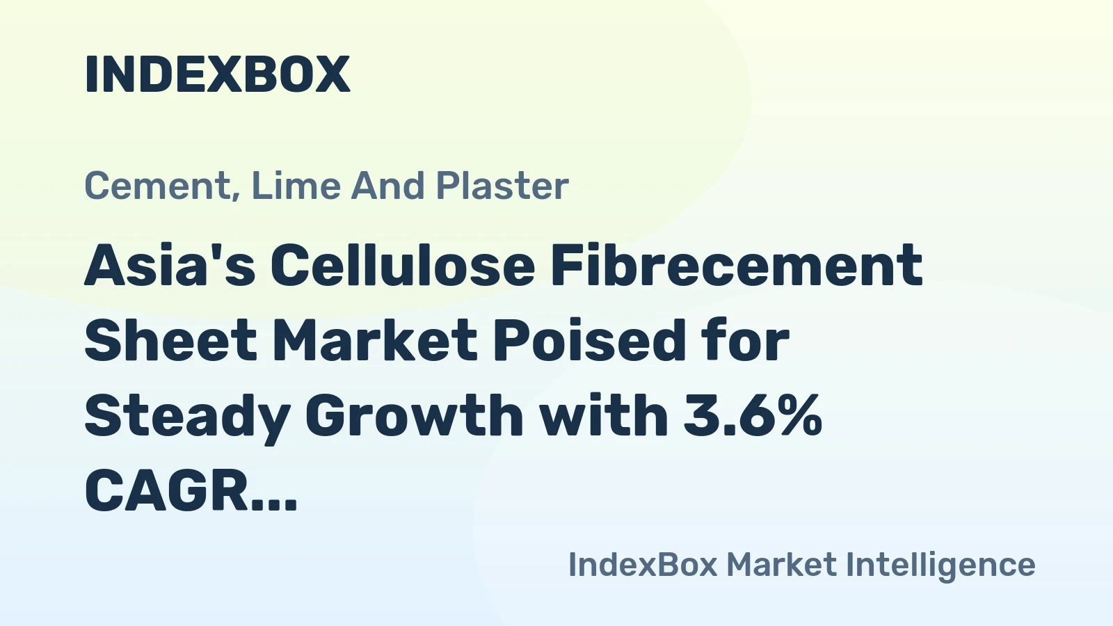 Asia's Cellulose Fibrecement Sheet Market Poised for Steady Growth with 3.6% CAGR in Value Through 2035