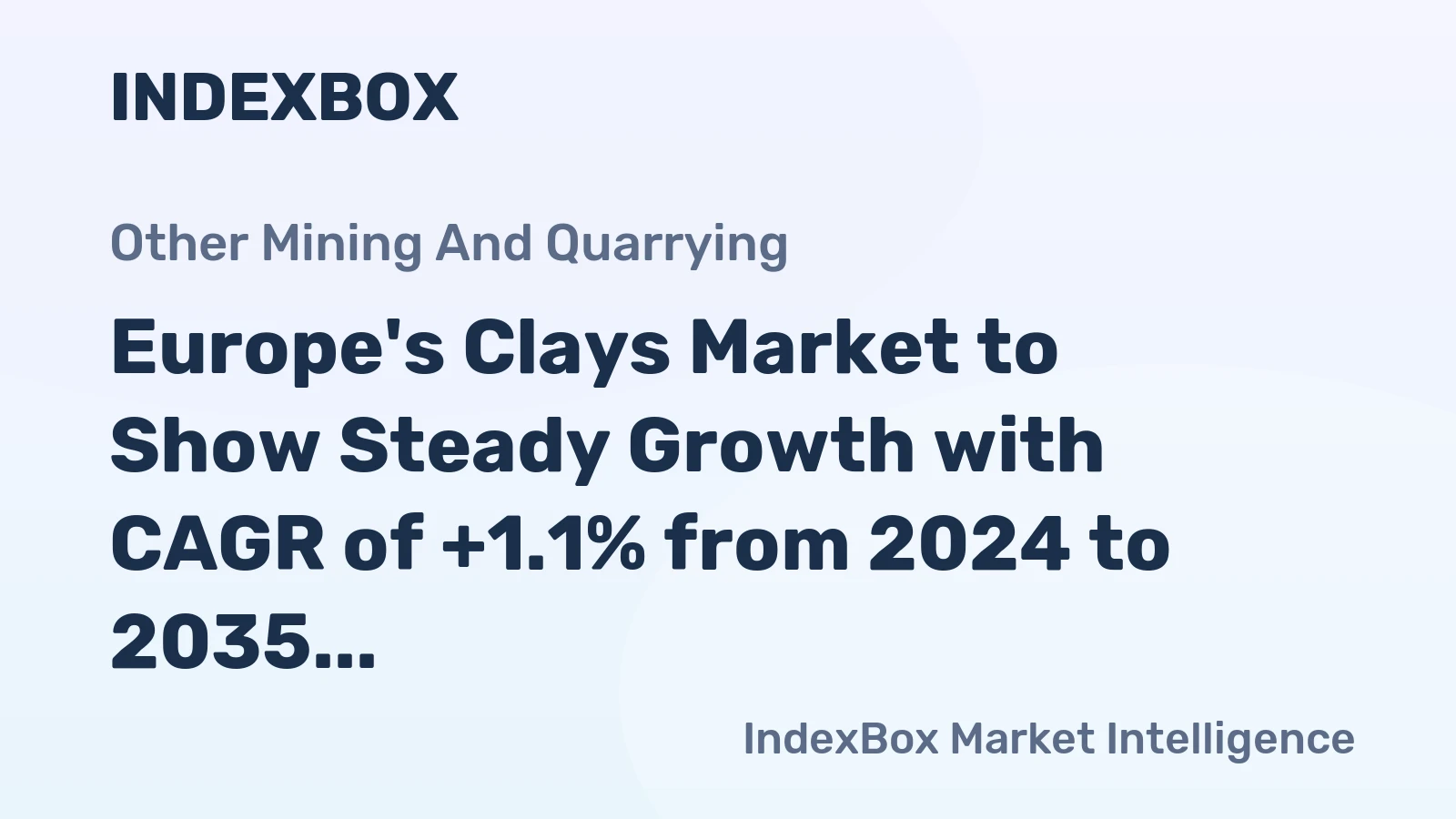 Europe's Clays Market to Show Steady Growth with CAGR of +1.1% from 2024 to 2035