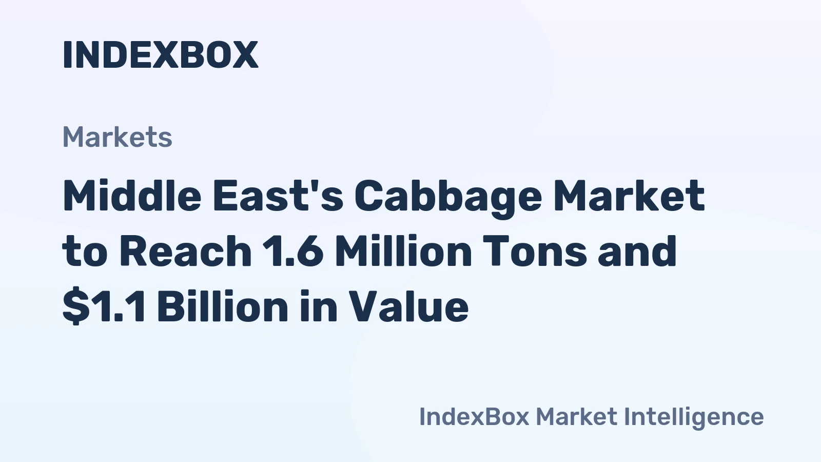 Middle East's Cabbage Market to Reach 1.6 Million Tons and $1.1 Billion in Value
