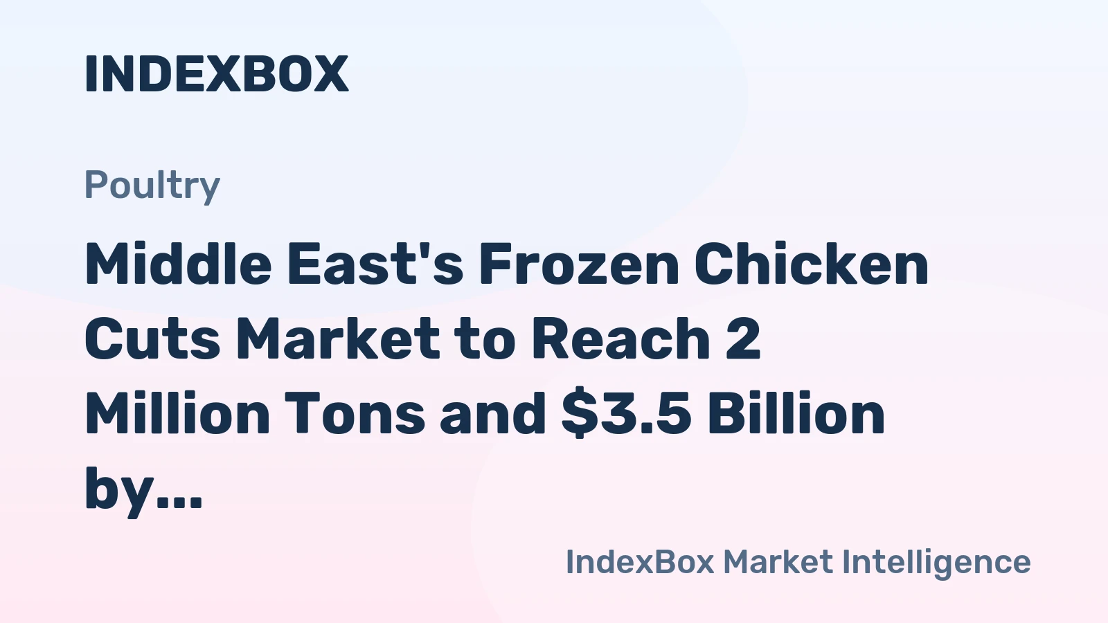Middle East's Frozen Chicken Cuts Market to Reach 2 Million Tons and $3.5 Billion by 2035
