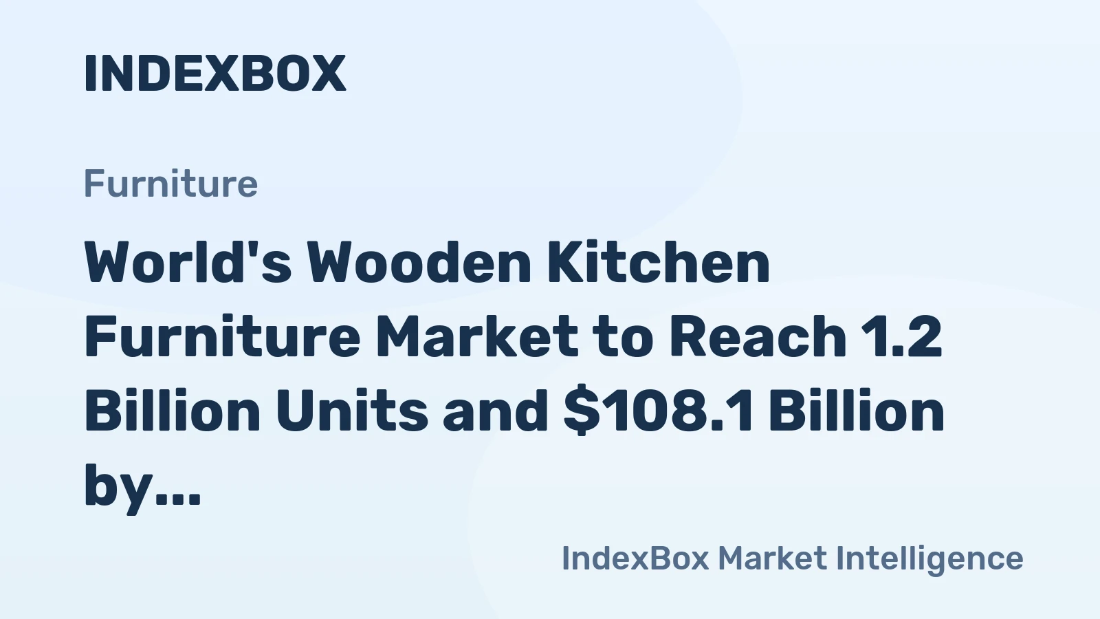World's Wooden Kitchen Furniture Market to Reach 1.2 Billion Units and $108.1 Billion by 2035