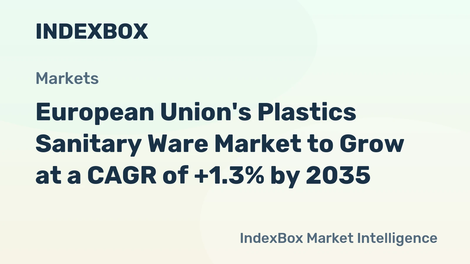 European Union's Plastics Sanitary Ware Market to Grow at a CAGR of +1.3% by 2035