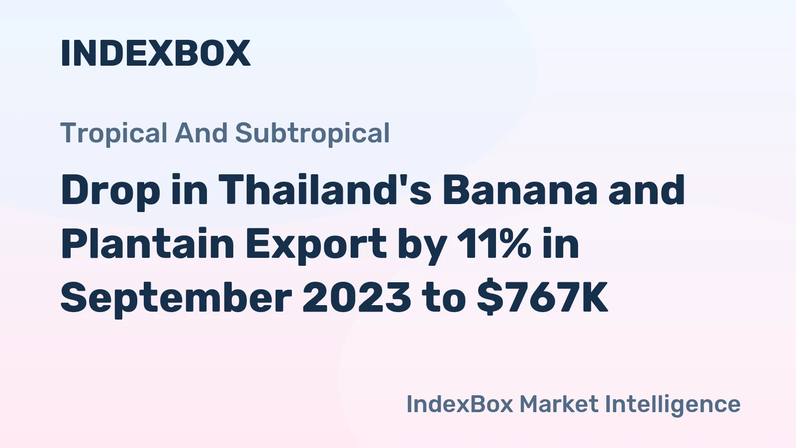 Drop in Thailand's Banana and Plantain Export by 11% in September 2023 to $767K