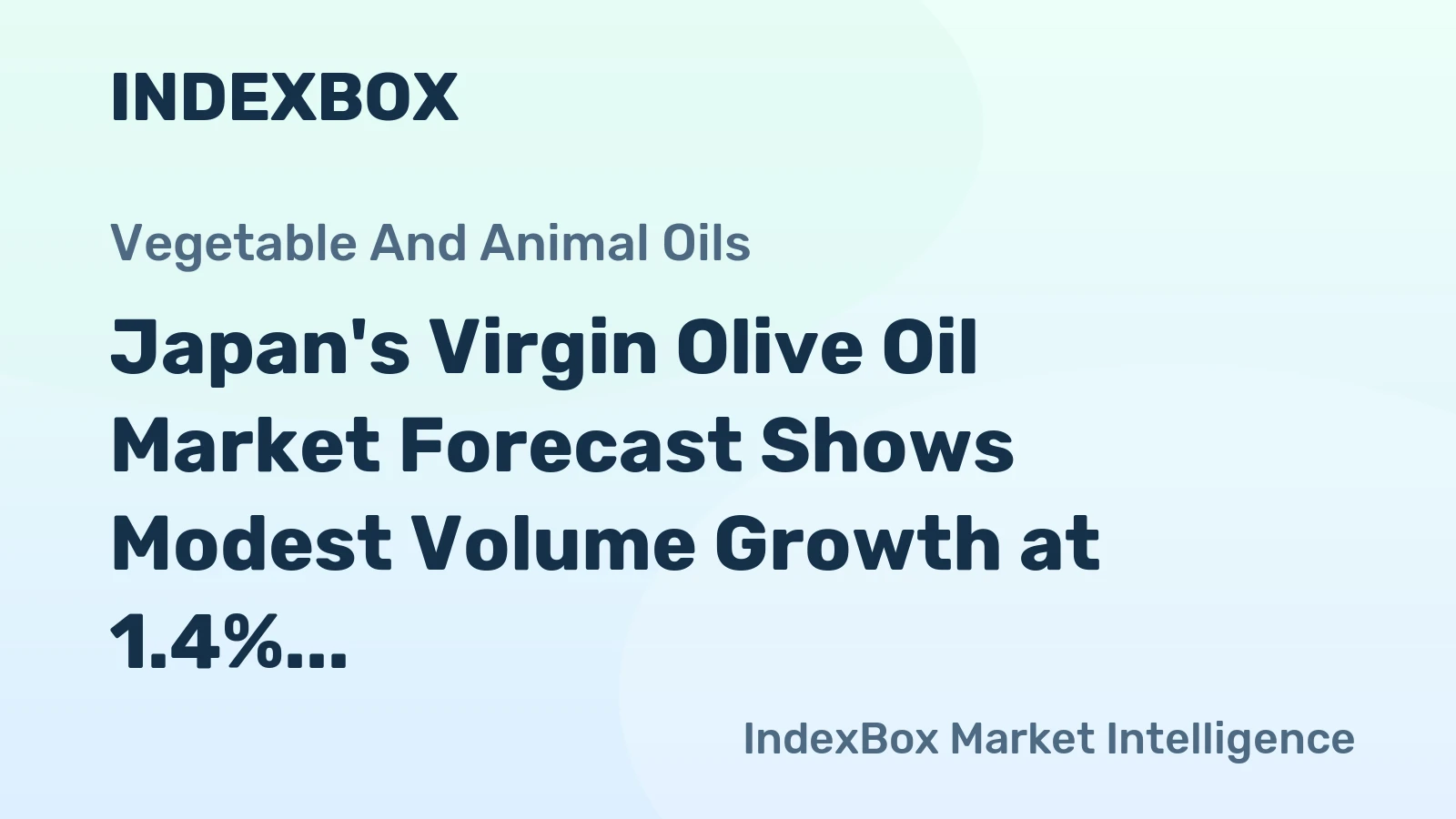 Japan's Virgin Olive Oil Market Forecast Shows Modest Volume Growth at 1.4% CAGR Through 2035