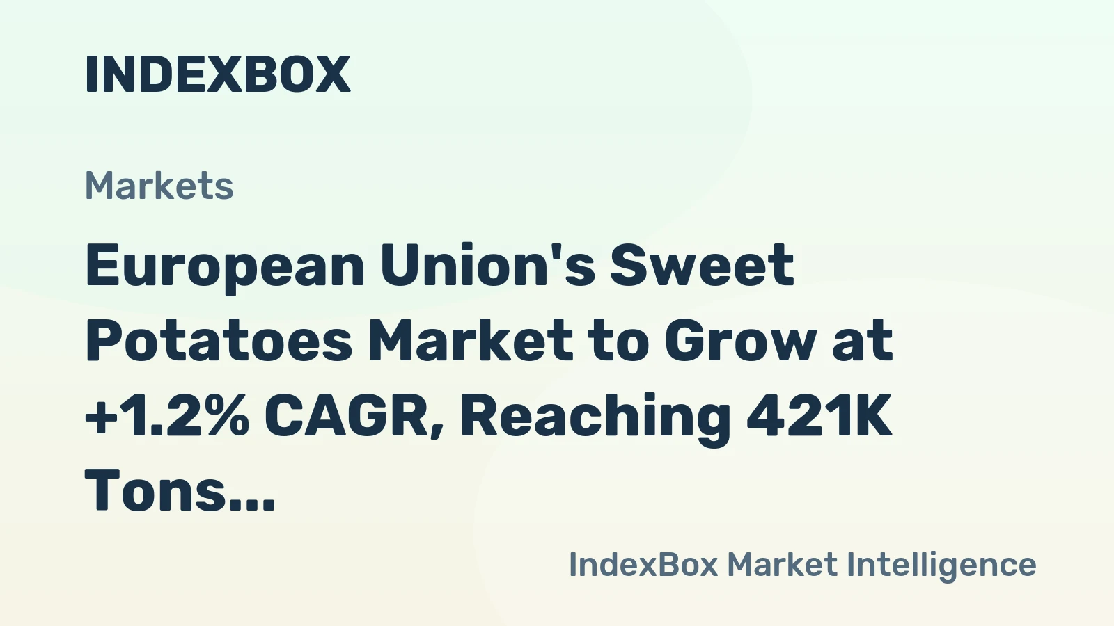 European Union's Sweet Potatoes Market to Grow at +1.2% CAGR, Reaching 421K Tons by 2035