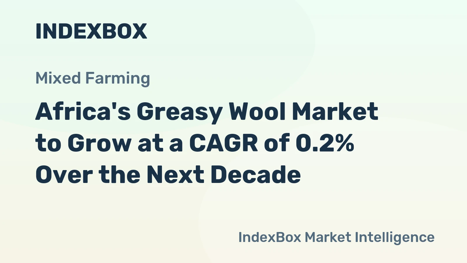 Africa's Greasy Wool Market to Grow at a CAGR of 0.2% Over the Next Decade