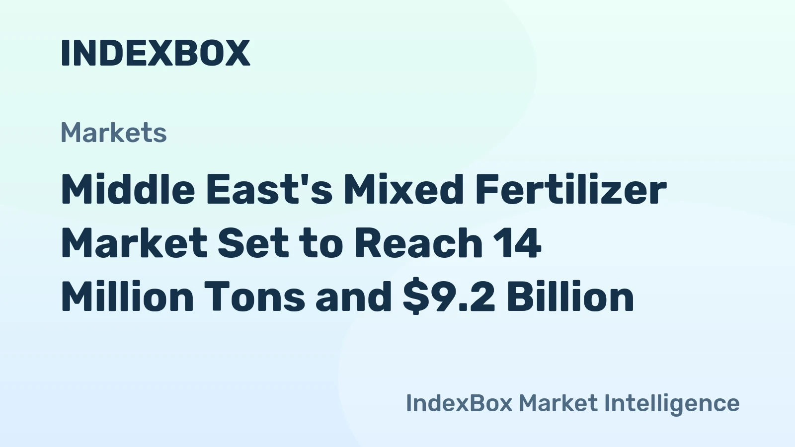 Middle East's Mixed Fertilizer Market Set to Reach 14 Million Tons and $9.2 Billion