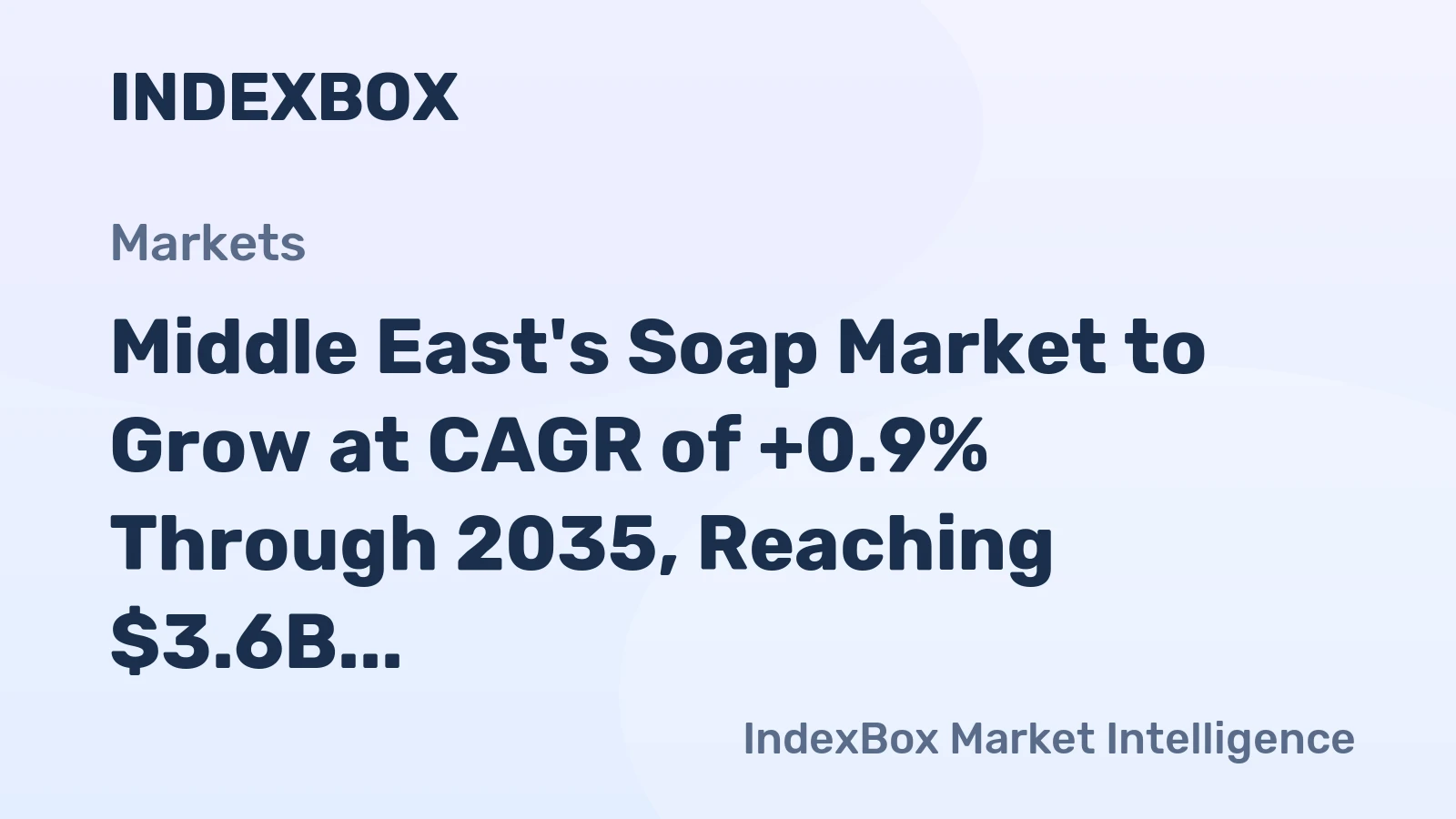 Middle East's Soap Market to Grow at CAGR of +0.9% Through 2035, Reaching $3.6B in Value