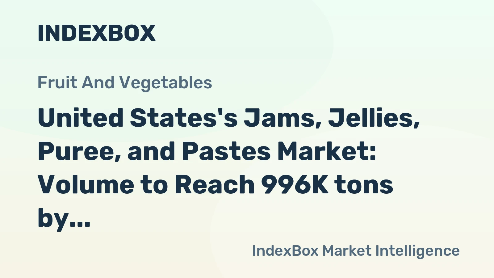 United States's Jams, Jellies, Puree, and Pastes Market: Volume to Reach 996K tons by 2035, Value Expected to Hit $2.9B