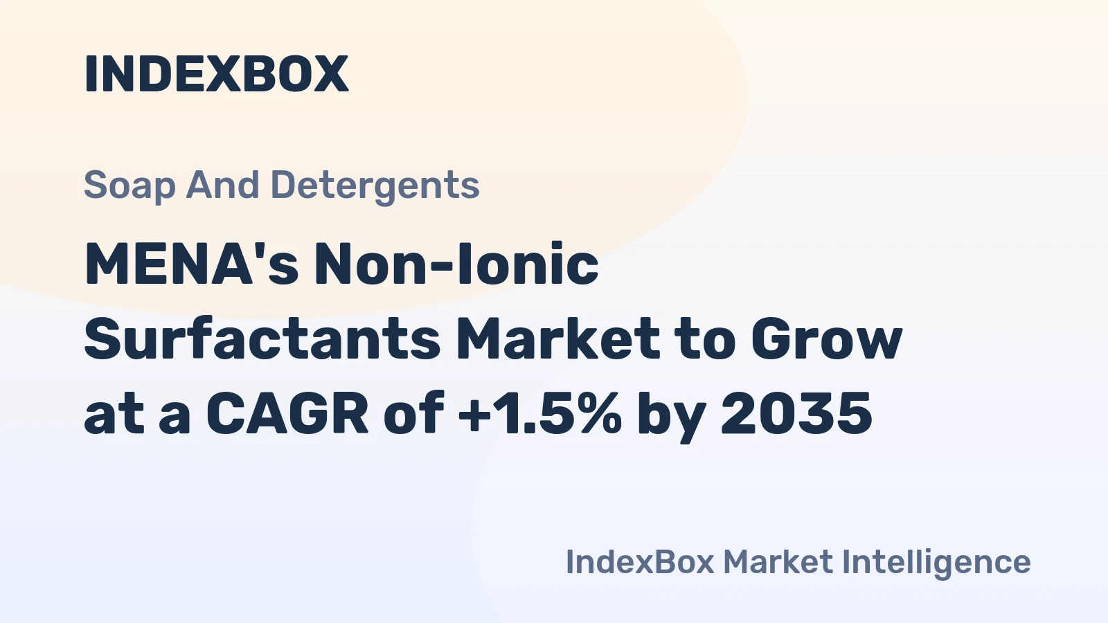 MENA's Non-Ionic Surfactants Market to Grow at a CAGR of +1.5% by 2035