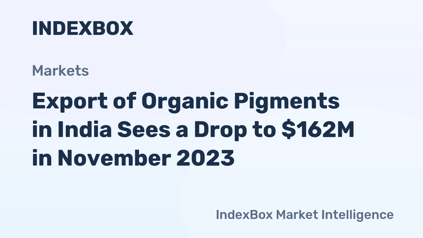 Export of Organic Pigments in India Sees a Drop to $162M in November 2023