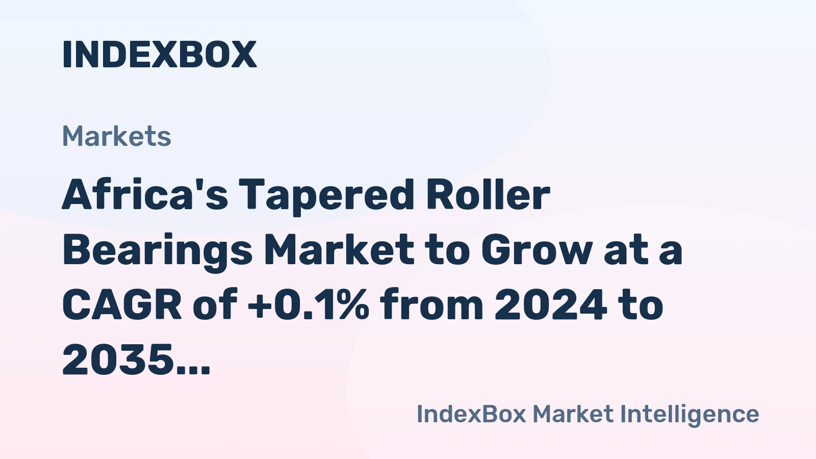 Africa's Tapered Roller Bearings Market to Grow at a CAGR of +0.1% from 2024 to 2035, Reaching 26K Tons by 2035
