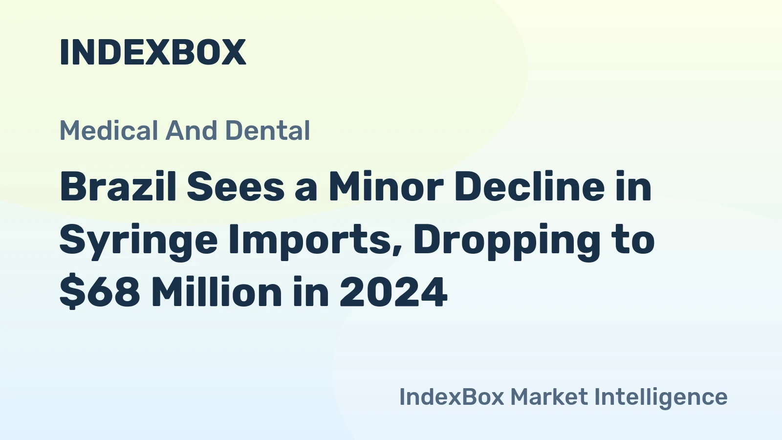 Brazil Sees a Minor Decline in Syringe Imports, Dropping to $68 Million in 2024