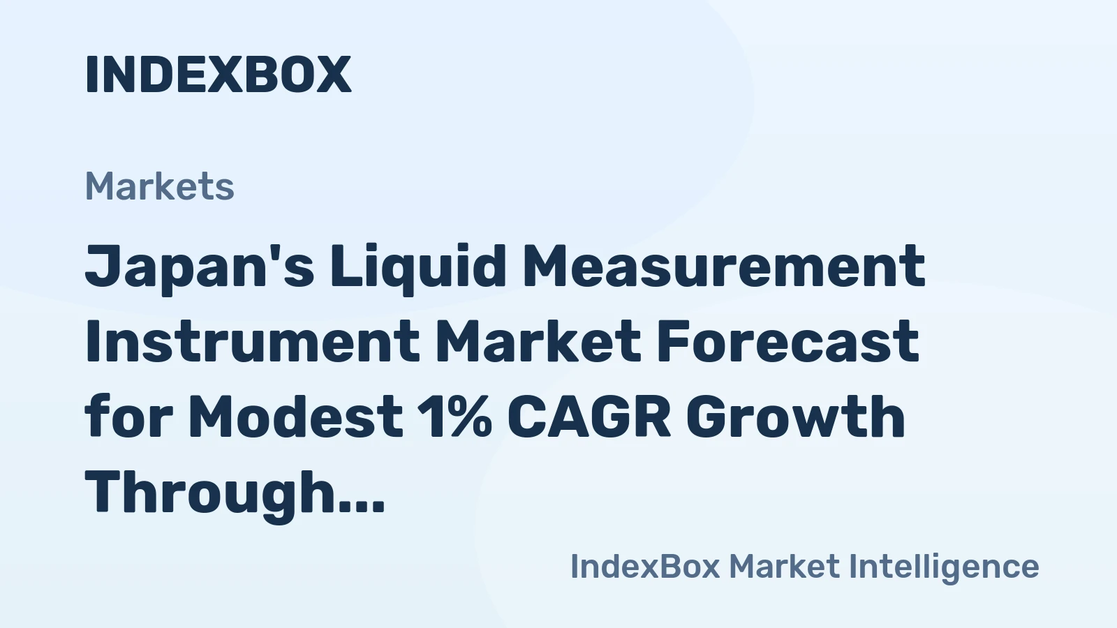 Japan's Liquid Measurement Instrument Market Forecast for Modest 1% CAGR Growth Through 2035