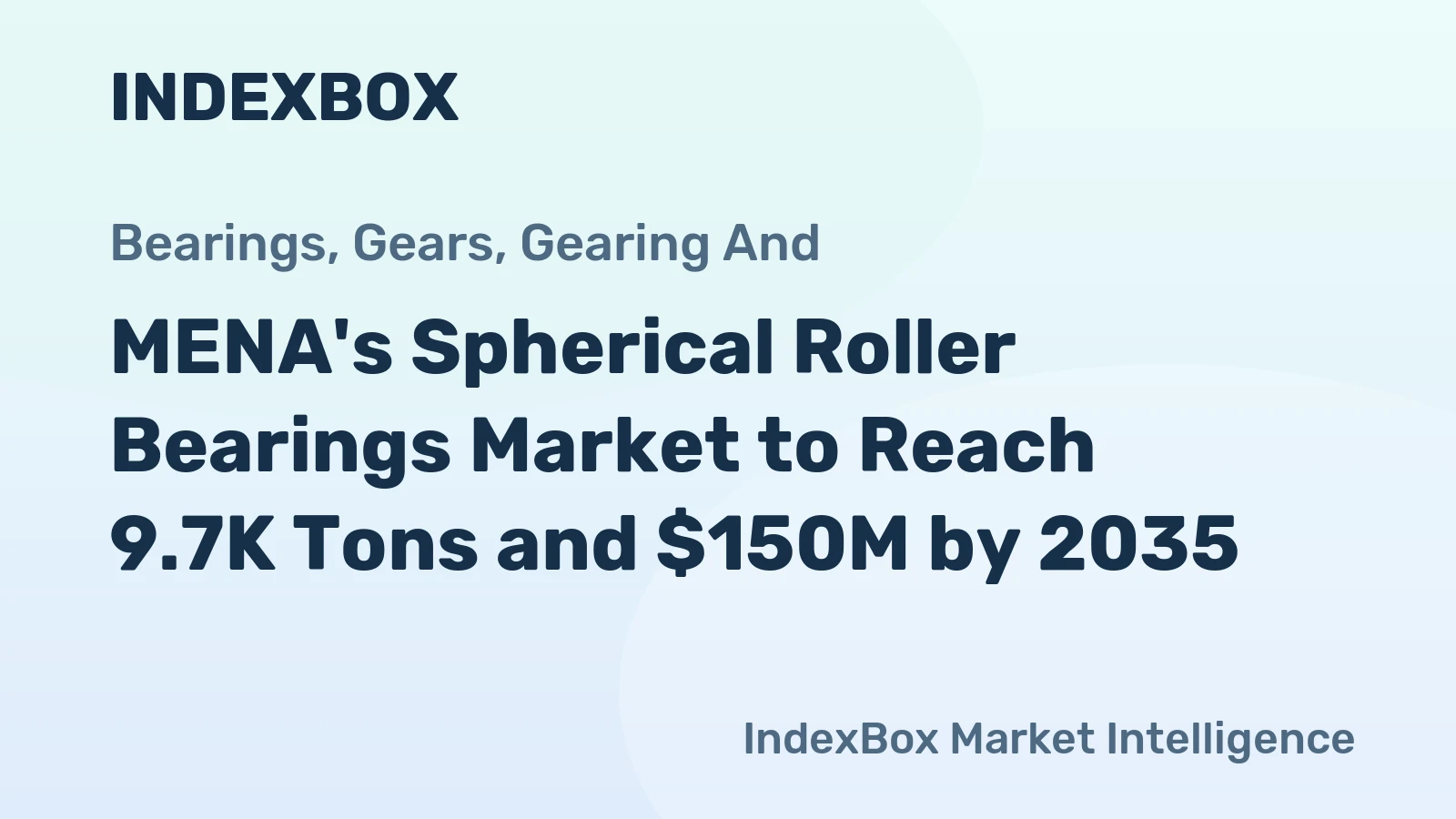 MENA's Spherical Roller Bearings Market to Reach 9.7K Tons and $150M by 2035