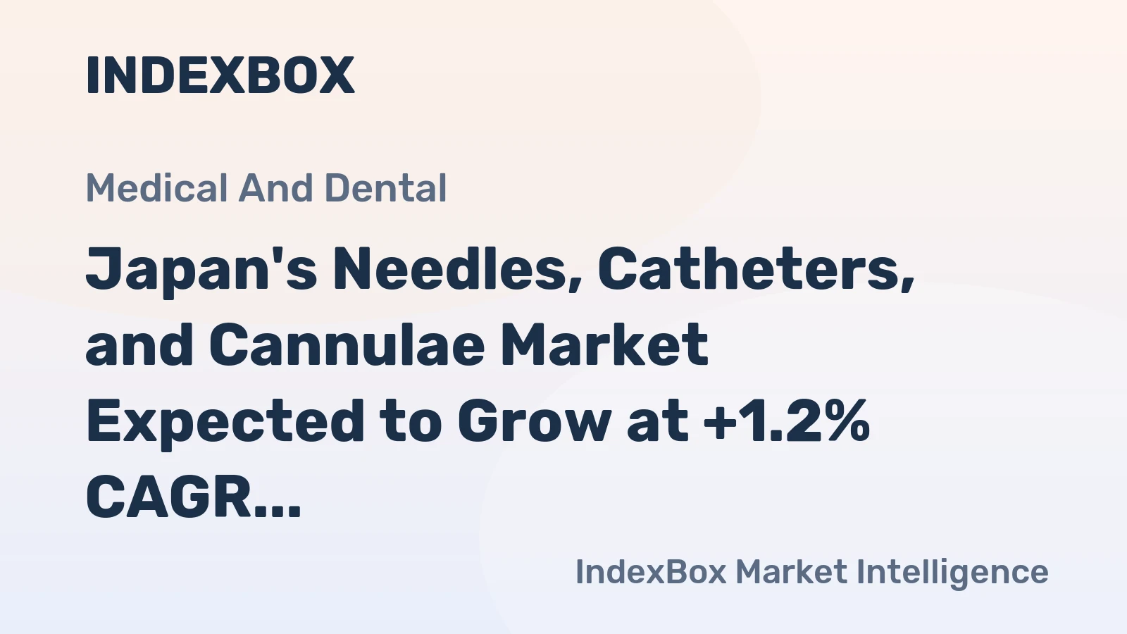 Japan's Needles, Catheters, and Cannulae Market Expected to Grow at +1.2% CAGR, Reaching $2.8B by 2035