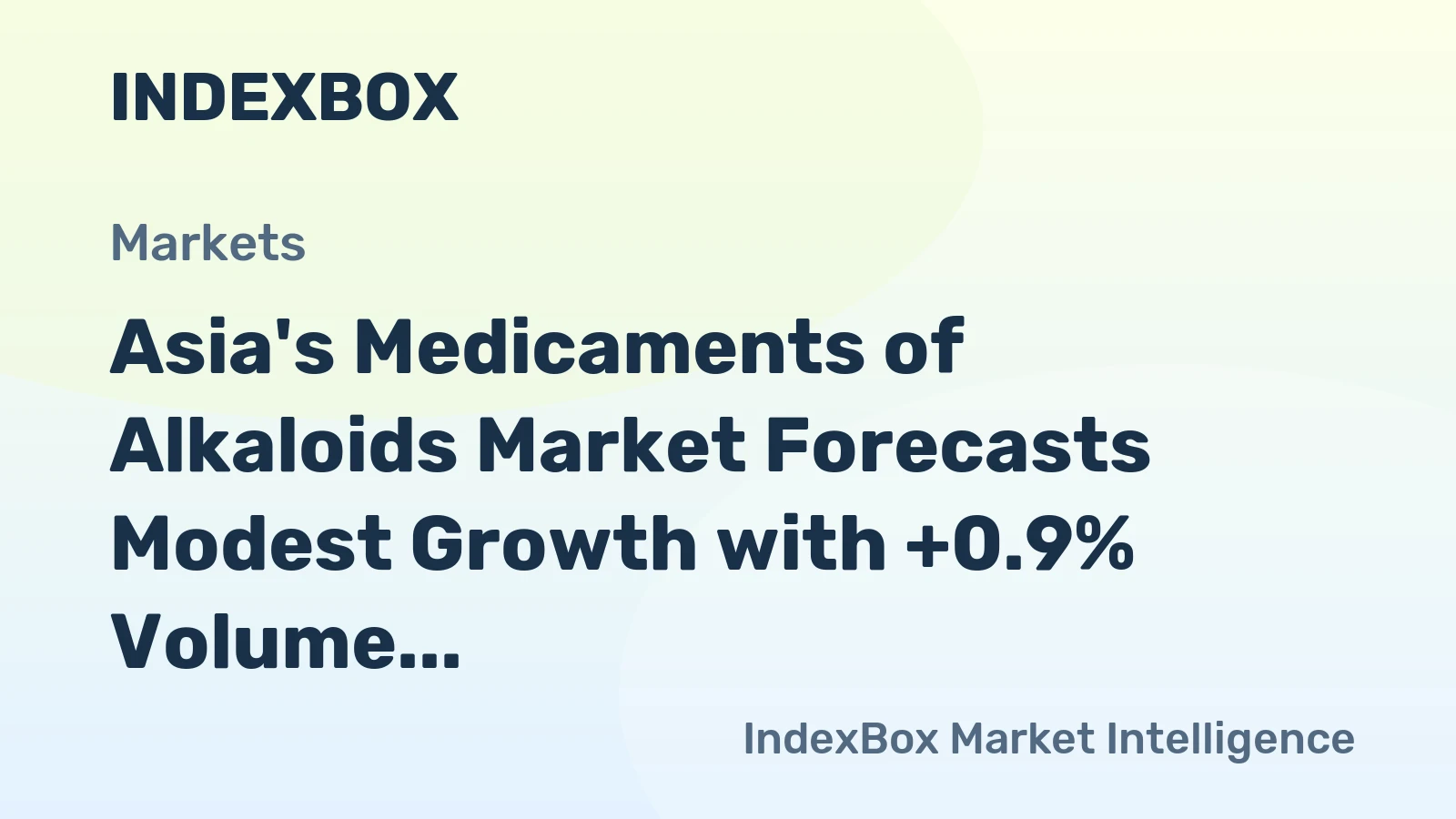 Asia's Medicaments of Alkaloids Market Forecasts Modest Growth with +0.9% Volume CAGR Through 2035