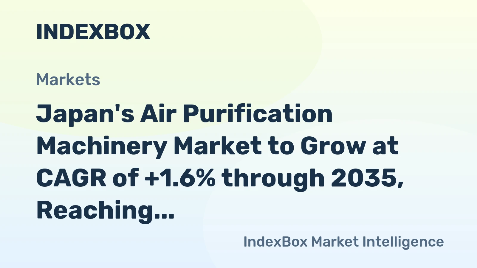 Japan's Air Purification Machinery Market to Grow at CAGR of +1.6% through 2035, Reaching $2.1B in Value