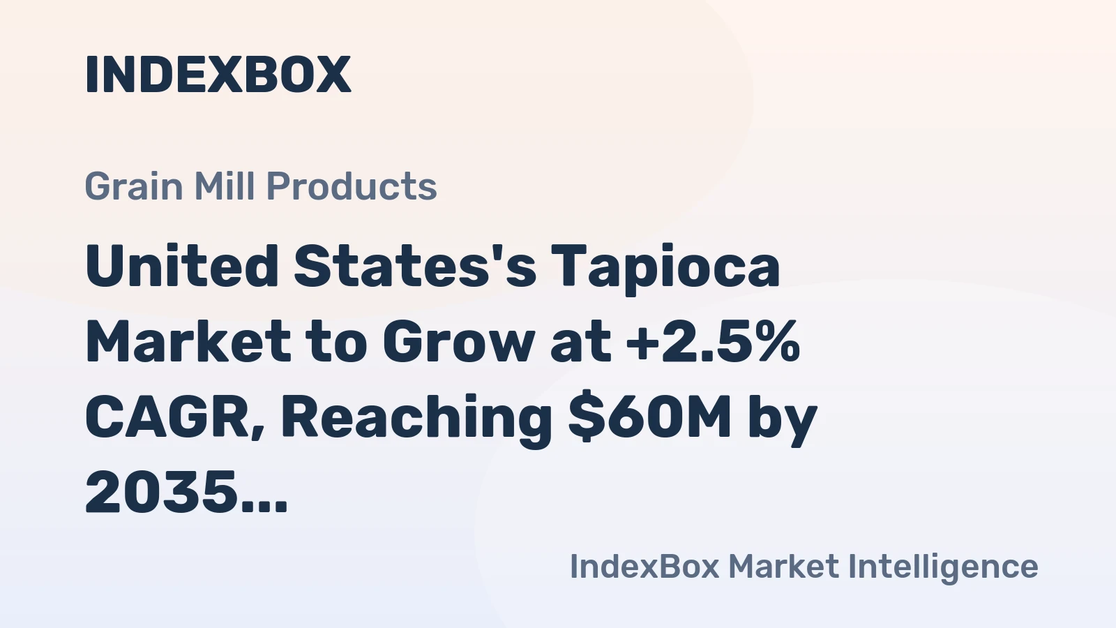 United States's Tapioca Market to Grow at +2.5% CAGR, Reaching $60M by 2035
