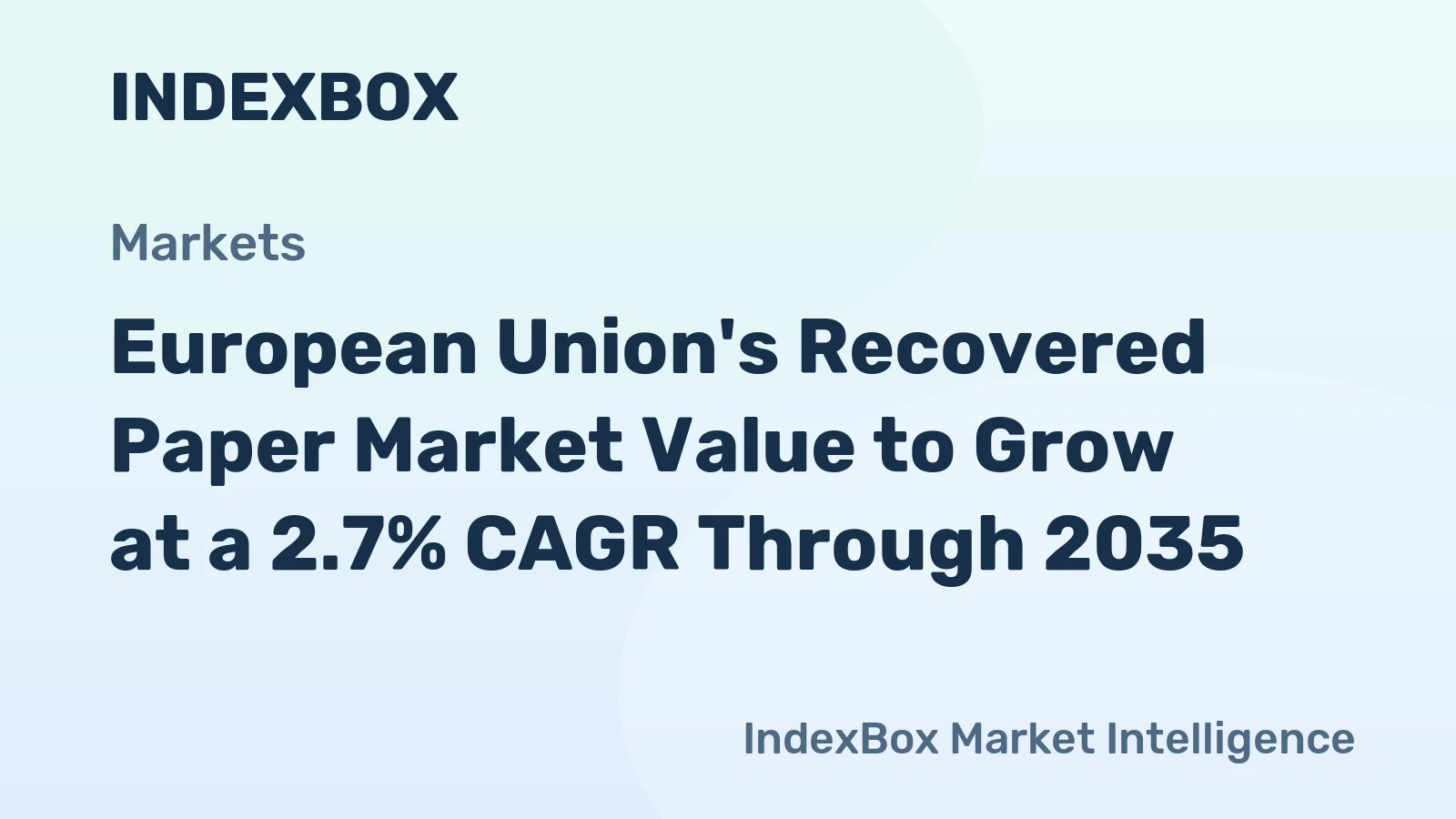 European Union's Recovered Paper Market Value to Grow at a 2.7% CAGR Through 2035