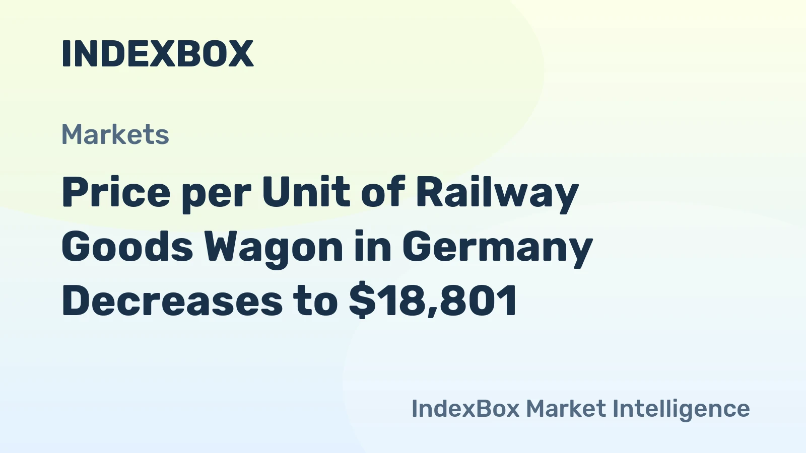 Price per Unit of Railway Goods Wagon in Germany Decreases to $18,801
