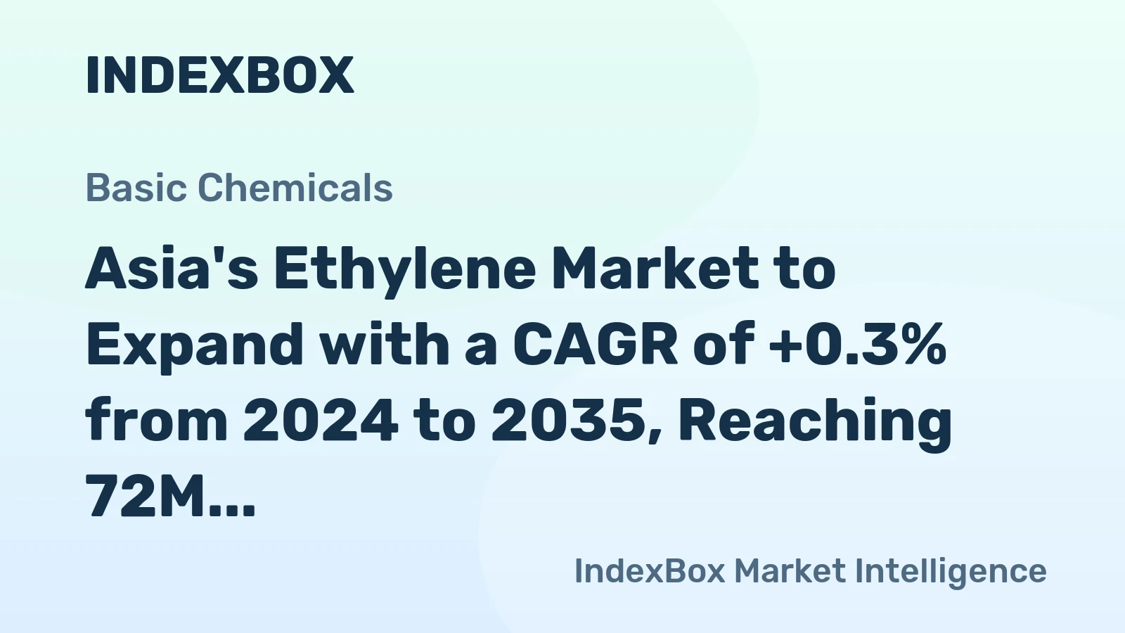 Asia's Ethylene Market to Expand with a CAGR of +0.3% from 2024 to 2035, Reaching 72M Tons