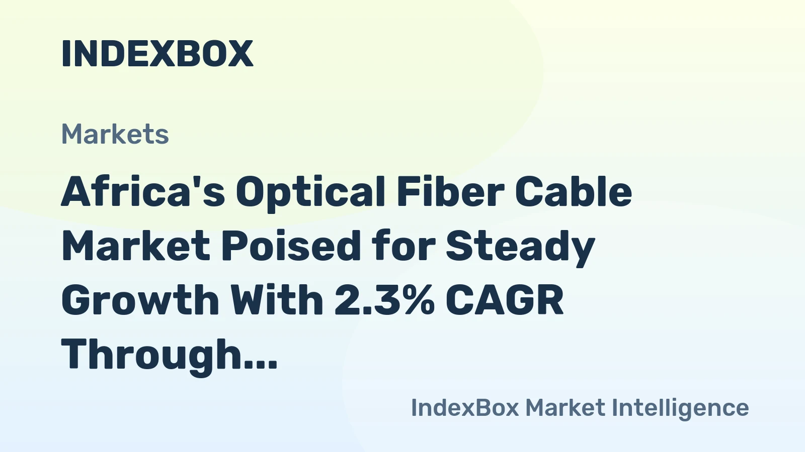 Africa's Optical Fiber Cable Market Poised for Steady Growth With 2.3% CAGR Through 2035