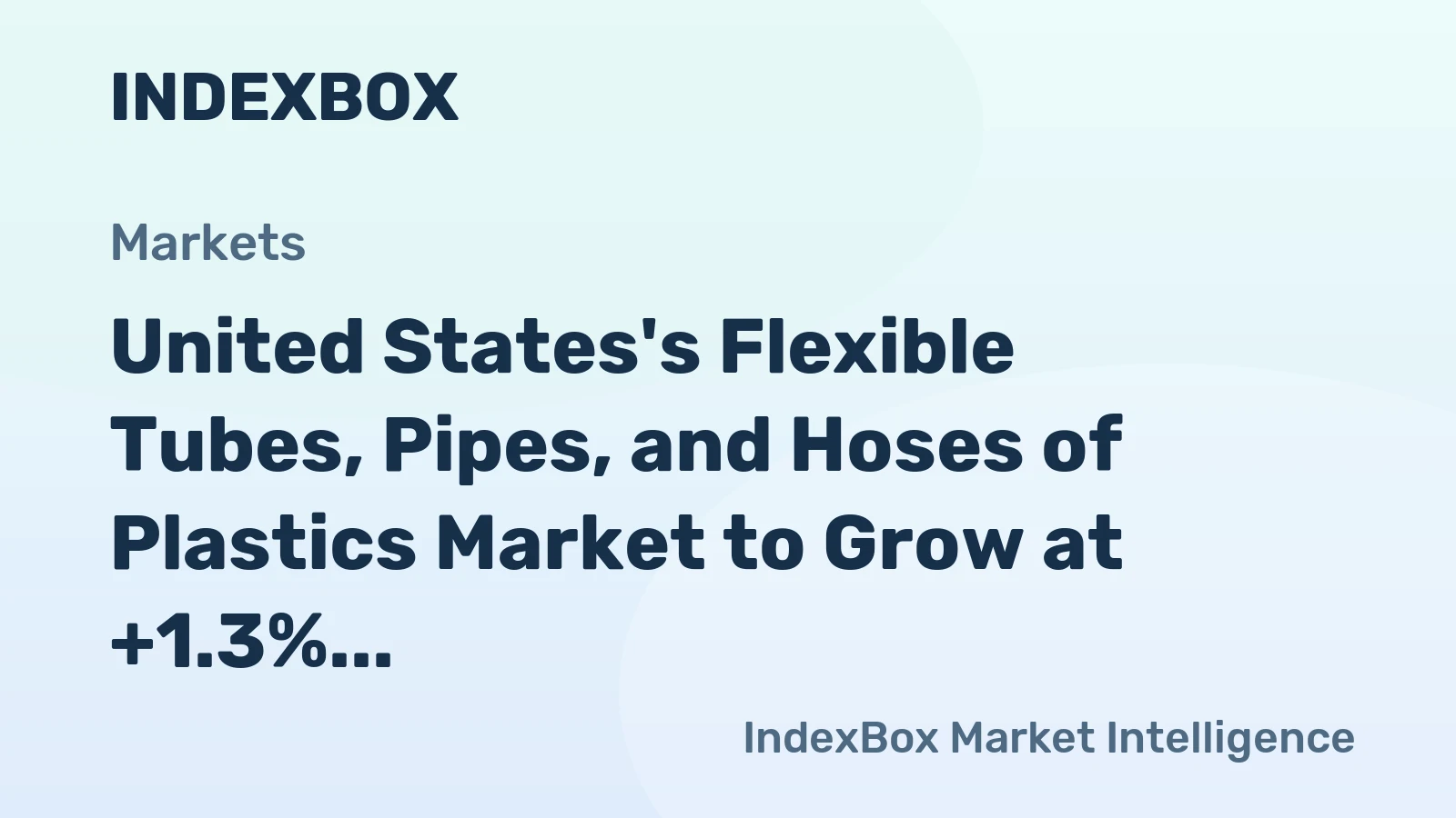 United States's Flexible Tubes, Pipes, and Hoses of Plastics Market to Grow at +1.3% CAGR from 2024 to 2035