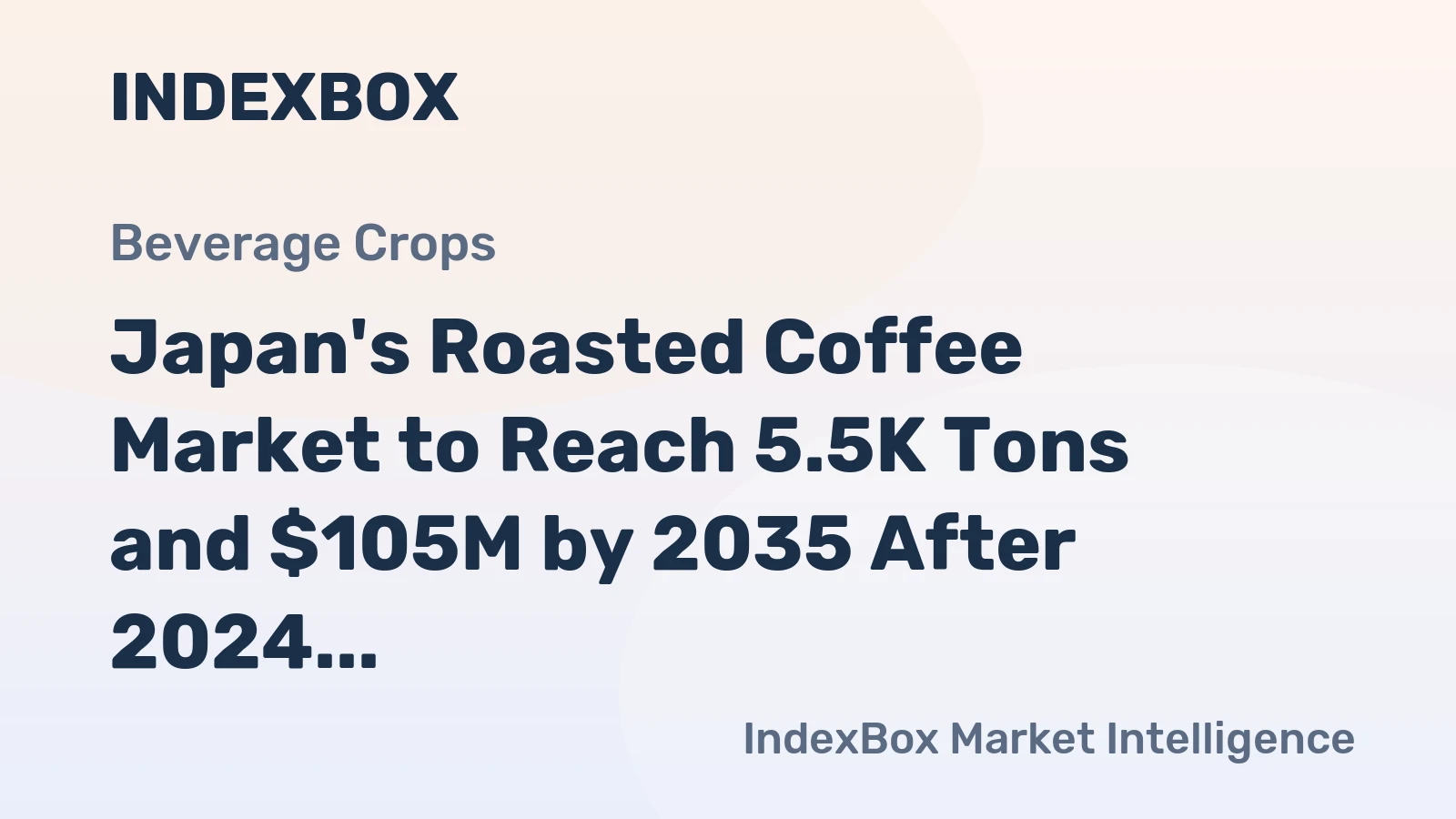 Japan's Roasted Coffee Market to Reach 5.5K Tons and $105M by 2035 After 2024 Contraction