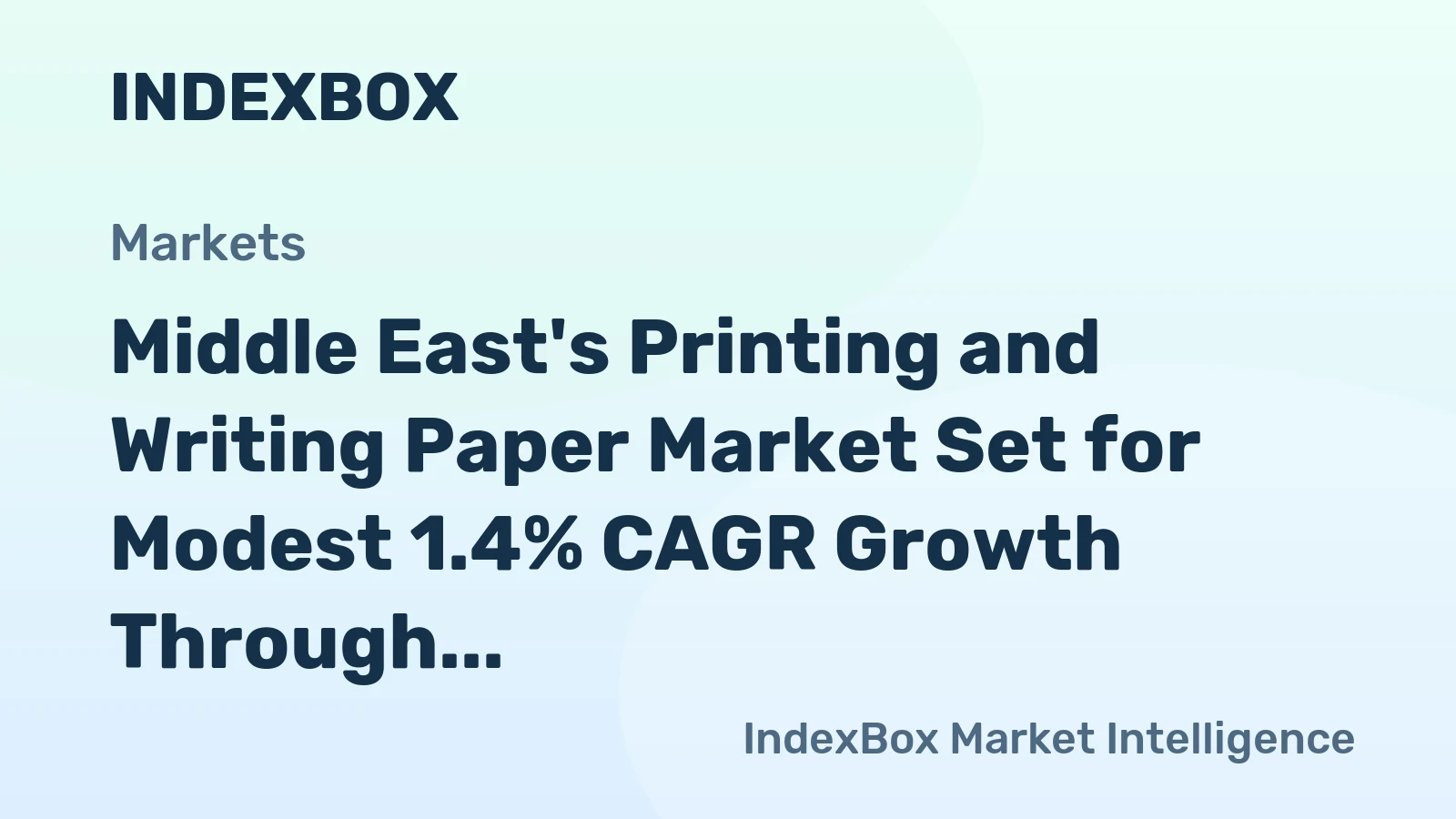 Middle East's Printing and Writing Paper Market Set for Modest 1.4% CAGR Growth Through 2035