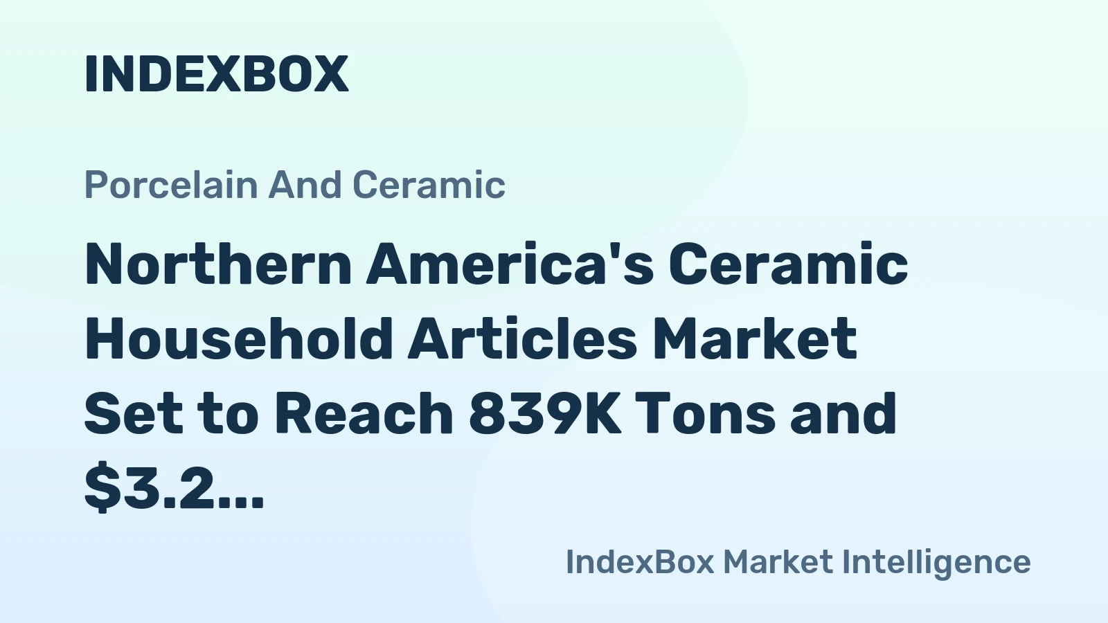 Northern America's Ceramic Household Articles Market Set to Reach 839K Tons and $3.2 Billion by 2035
